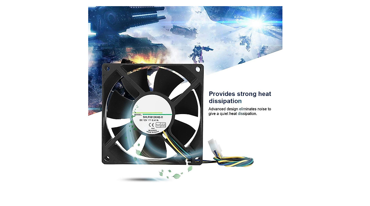 80mm 4-Pin CPU Cooling Fan - Ultra Quiet PWM Cooler