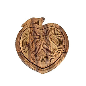 Baskets I Folding Wooden Basket I Collapsible Adjustable Basket I Decorative Rosewood color I Gift for Mom Wedding Gift Christmas I by DAWN HANDICRAFTS (Apple - 1 Compartment)