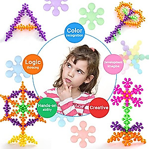 KCLROEO Building Blocks, 320 pcs Educational Building Toys STEM Toys Building Discs Sets Interlocking Solid Plastic for Preschool Kids Boys and Girls, Promotes Fine Motor Skills & Sensory Development