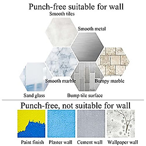 Shower Shelves Adhesive Shower Rack Wall Mounted Shower Basket Stainless Steel No Drilling Anti Rust for Bathroom Kitchen,chrome,1 Tier 50cm