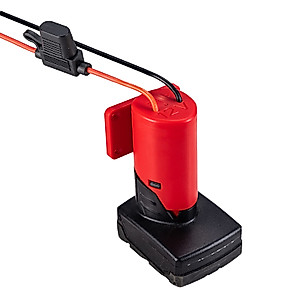 Upgraded Power Wheel Adaptor for Milwaukee M12 12V Battery with Fuse & Wire terminals,Power Connector for Rc Car, Robotics,Rc Truck, DIY,Work for Milwaukee M12 48-11-2420 48-11-2401 Li-ion Battery