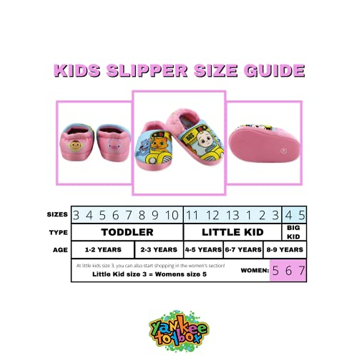 Cocomelon Toddler Girl's Plush Aline Slippers (Pink, 9-10 M US Toddler)