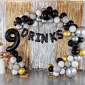 Restaurantware Balloonify 16 Inch Letter Balloon 1 Alphabet Party Balloon - Letter S Self-Sealing Black Foil Mylar Balloon Hanging Film Decoration For Birthday Wedding Or Graduation