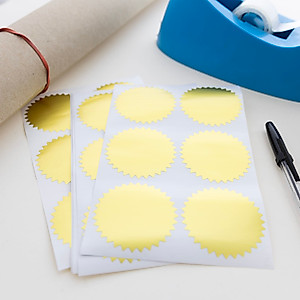 BAZIC Gold Foil Seal Label Round 2", for Envelope Certificate Notary Business Boutiques Shop Wrapping Packaging Bags Products Bottles (42/Pack), 24-Pack