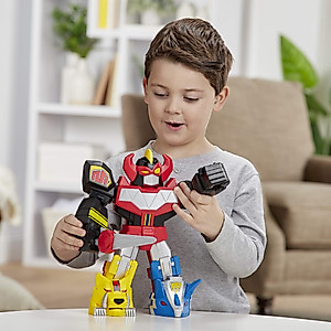 Power Rangers Playskool Heroes Mega Mighties Megazord Action Figure, 12-Inch Mighty Morphin Toy for Kids Ages 3 and Up