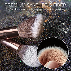 Anmor Contour and Highlighter Brush Set, Premium 2PCs Blush Bronzer Face Makeup Brush Kit, Perfect for Cheek Nose Blending Contouring