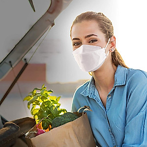 HINCINK KF94 Face Masks, 30 Pack Individually Wrapped, 4-Ply Breathable & Comfortable Safety Mask, Black Protective Cup Dust Masks Unisex Outdoor Safety Protection for Adult (30, White)