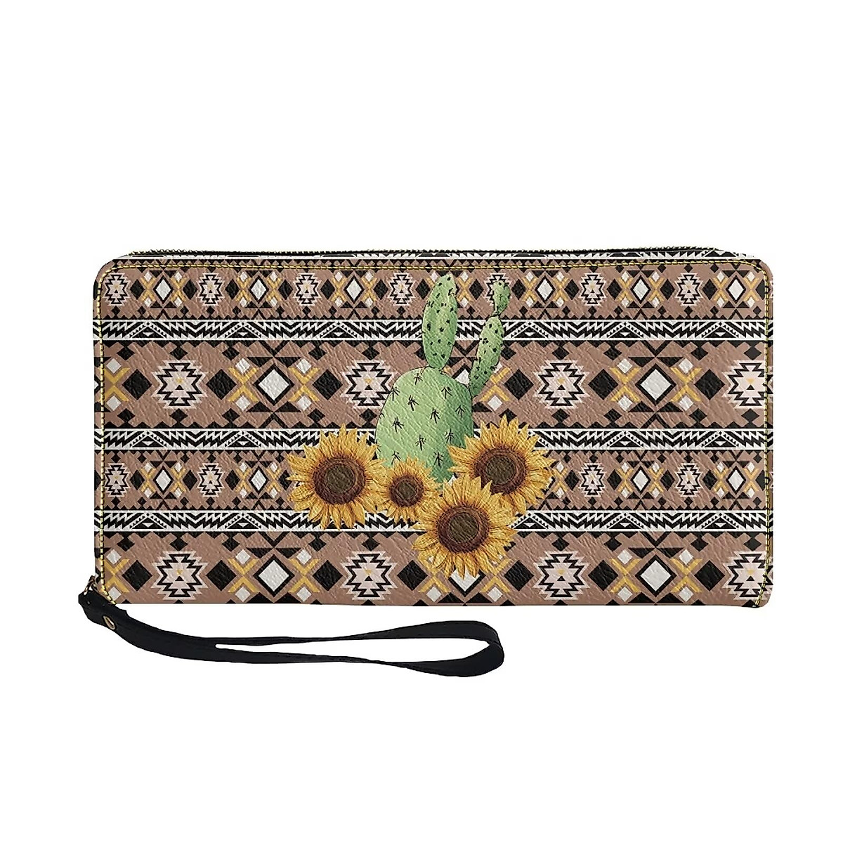 SCRAWLGOD Butterfly Floral Women Leather Wallets RFID Blocking Zip Around Credit Card Holder Clutch Purse Wristlet Strap