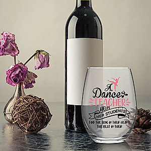 Pishovi Dance Teacher Wine Glass with Gift Box, Funny Dance Teacher Gifts for Instructor Women Wife Mom Sister, Birthday Gifts for Dance Teacher, Creative Gifts for Dancers