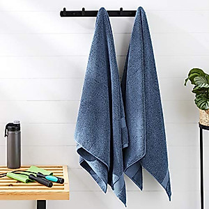 Amazon Basics Dual Performance Bath Towel - 4-Pack, Cotton, True Blue