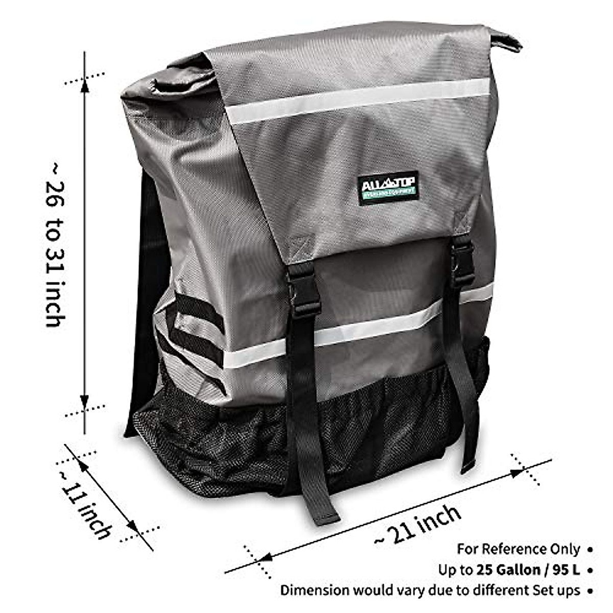 ALL-TOP Spare Tire Trash Bag, Heavy Duty Truck Tailgate Trash Bag, Cargo Storage Bag for Jeep, Truck, SUV or Car, Fit up to 40'' Tire (Rhino Grey)