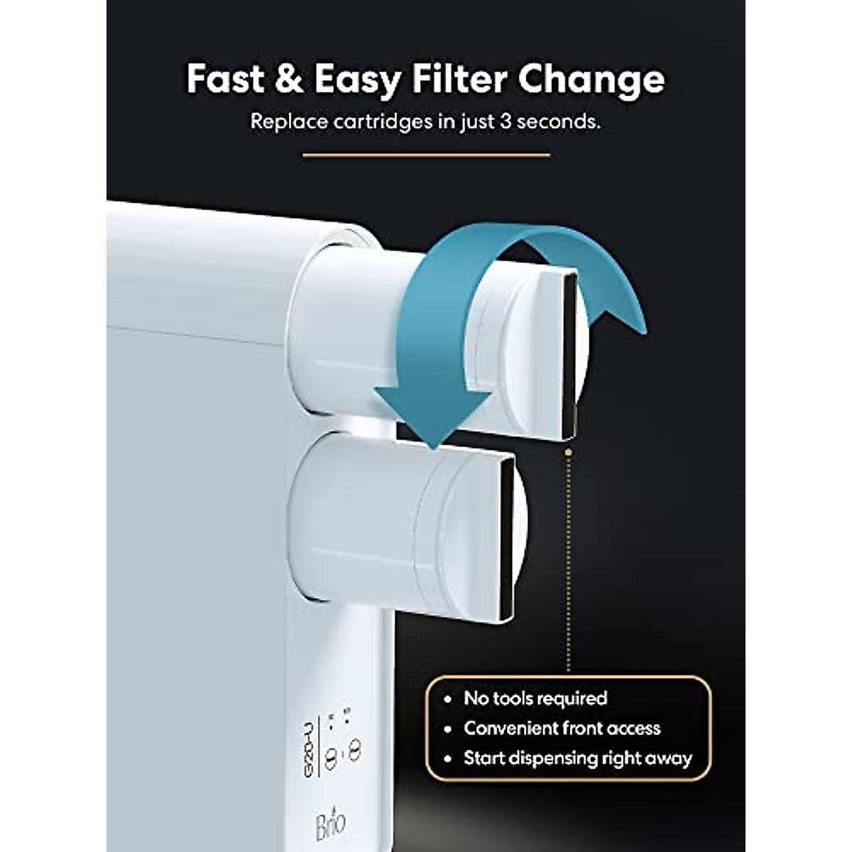 Brio Reverse Osmosis Water Filtration System, 700 GPD, 2:1 Pure to Drain, Tank-Less, Under Sink Faucet Mount