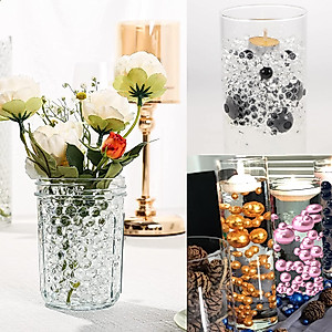 240Pieces Floating NO Hole Pearls Beads for Vases and 2300PCS Water Beads,Highlight Pearls Bead Vase Filler,Floating Candle Making,Centerpiece for Vase Party Table Wedding 8/14/20mm(Light Blue)