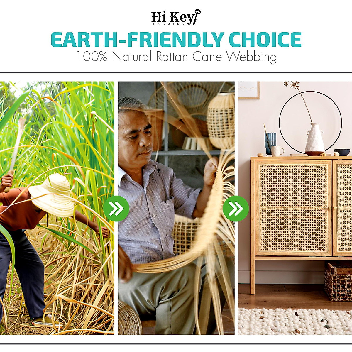 Cane Webbing Roll 24" Wide - Open Mesh Rattan Roll - Woven Cane Material Rattan Fabric Sheets Open Weave Wicker Material for Chair Caning Kit, DIY Supplies, Furniture Repair, Replacement Kit (2'x6')