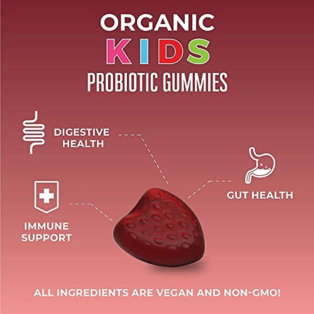 MaryRuth Organics Probiotic | USDA Organic Probiotic Gummies | Probiotic Digestive Support | Immune Support | Digestive & Gut Health Supplement | Vegan | Non-GMO | Gluten Free | 60 Count