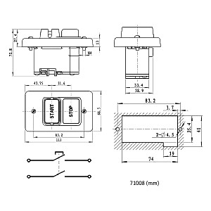 POWERTEC 71652 110/220V Single Phase On/Off Switch with Screws for Gang Box Installation, fits Table Saw, Router Table, Drill Press, Bench Saw, Band Saw