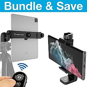 KobraTech iPad + iPhone Tripod Mount Set - iPad Tripod Mount & iPhone Tripod Mount - Includes Ball Head & Bluetooth Remote Shutters