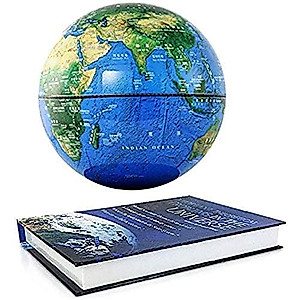 Floating Globe with Book Base Magnetic Levitation Floating Earth Globe World Map for Home Office Desk Decoration Ornament,D World Globe (A) (A)