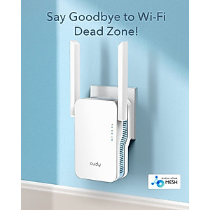 Cudy AC1200 WiFi Extender, 1.2Gbps Home Signal Booster, Dual Band 5GHz/2.4GHz, Covers up to 1500 Sq.ft and 30 Devices, AP Mode, Mesh Supported, RE1200