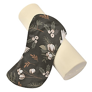 JUNZAN Christmas Time Bed Bolster Pillow Neck Roll Pillow Case Soft Round Pillow for Pillow Neck Support Side Sleeper Round Foam Cushion