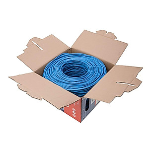 Satmaximum CAT6 1000ft UTP Blue Ethernet Solid Cable 550Mhz LAN Cable 23AWG RJ45 Network Wire Bulk (Blue)