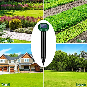 8 Pcs Solar Mole Repellent Spikes 2024 Ultrasonic Animal Repellent Outdoor Waterproof Solar Sonic Burrowing Mole Deterrent Stake to Repel Groundhog Mole Vole Armadillo Gopher Snake for Yard Lawn