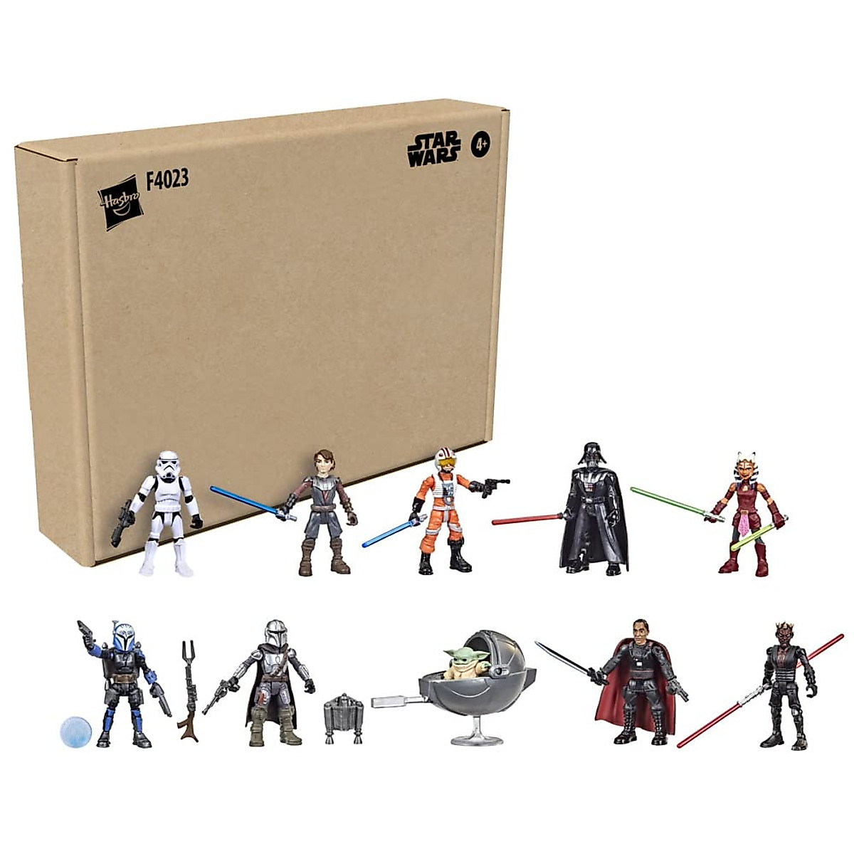 STAR WARS Mission Fleet 2.5-Inch-Scale Action Figure 10-Pack, 19 Accessories, with Darth Vader, Luke Skywalker and Grogu, Ages 4 and Up (Amazon Exclusive)