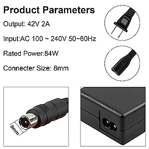 84W 42V 2A Charger for Bird Lime Lime-S Skip Spin Xiaomi M365 - Electric Scooter Charger - Brid Charger,Lime Charger- 1 Pin