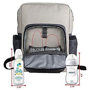 Hap Tim Diaper Bag Backpack for Mom, Large Capacity Baby Diaper Bags for Boys & Girls, Baby Registry Search(1004-WG)