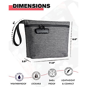 SafeDelux Storage Bag with Combination Lock and Aluminum Storage Jar