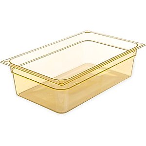 Carlisle FoodService Products CFS 10402B13 StorPlus High Heat Food Pan, 6" Deep, Full Size, Amber