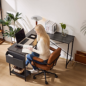 Sweetcrispy L Shaped Gaming Desk, Computer Corner Table PC Gaming with CPU Stand Side Bag for Home Office Dorm Sturdy Writing Workstation, Grey, 50 Inch