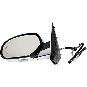 Kool Vue Driver & Passenger Side Power Heated Mirrors for Cadillac Escalade Escalade ESV 2007-2014 Power Fold With Signal Light, Memory & Puddle Lamp; Without Blind Spot Monitor Chrome