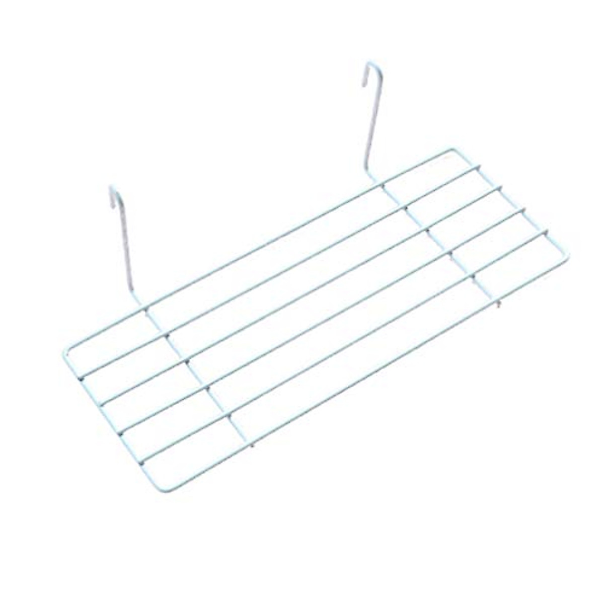 LIOOBO Grid Wall Shelves, Wire Straight Shelf with Hooks, Hanging Shelf for Wall Grid Panel, Wall Organizer for Home Supplies, 10 L x 4 D, White