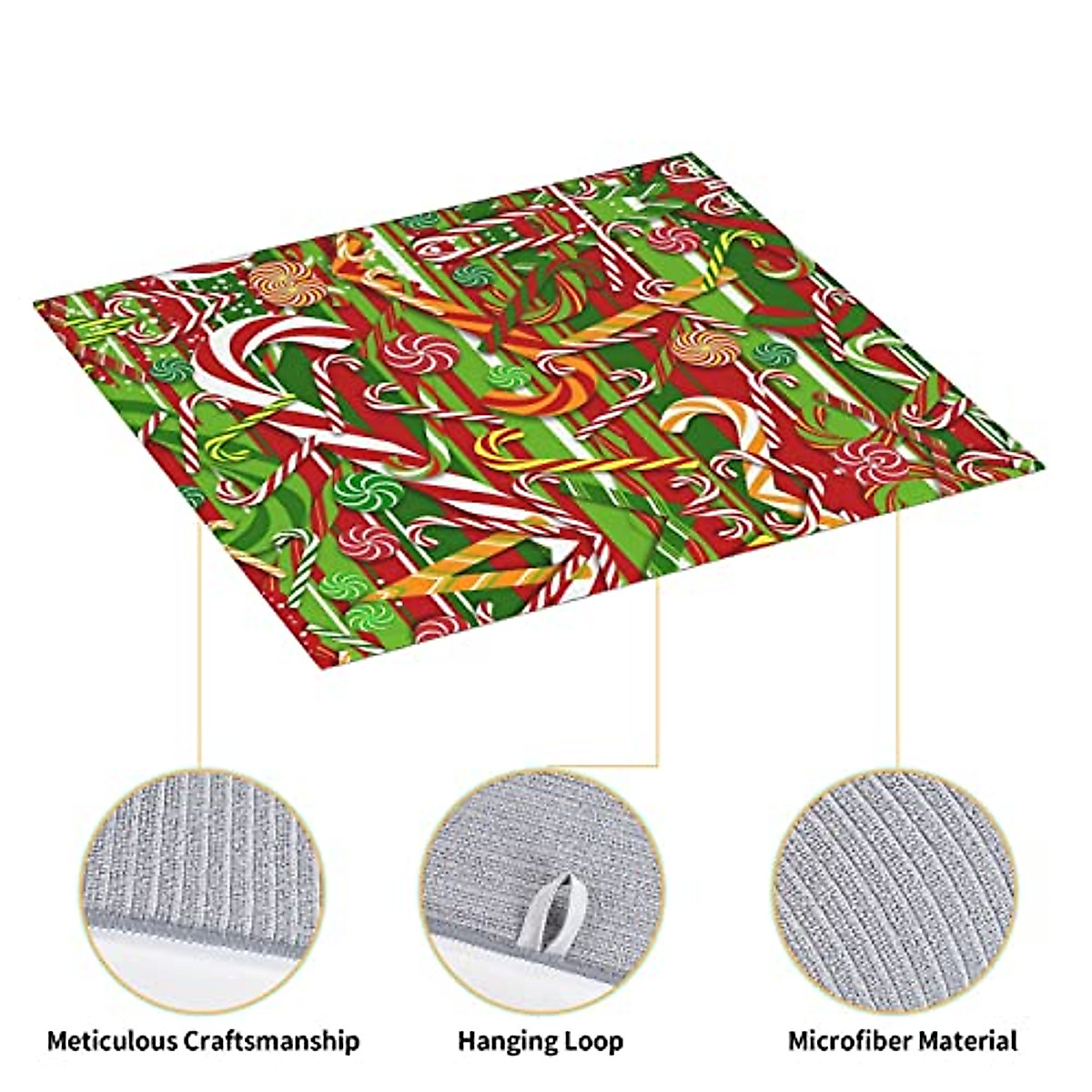 Merry Christmas Printed Drying Mat For Kitchen Ultra Absorbent Microfiber Dishes Drainer Mats Non-Slip Silicone Quick Dry Pad - 18 X 16inch