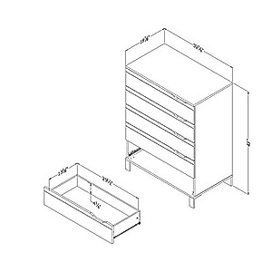 South Shore Kanagane 5-Drawer Chest-Pure White