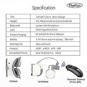 Virtual Reality Headset for Phones 3D VR Glasses with Remote Controller for Movies & Games Metaverse Goggles with Bluetooth Headset, Compatible with iPhone/Android Phones (Mocute Controller)