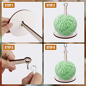 Portable Wrist Yarn Holder, Wrist Yarn Ball Holder Stand Wood Mini Minder Yarn Holder with Wrist Strap Wooden Crochet Yarn Organizer Prevents Tangling & Misalignment for Knitting Supplies