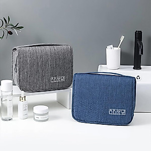Hanging Toiletry Bag Cosmetic Case Travel Lightweight Large Capacity Multifunctional Toiletry Kit Shaving Bag Portable Bathroom Wash Bag for Makeup (Navy)