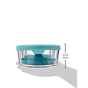 Anchor Hocking TrueSeal Round Glass Food Storage Containers with Airtight Lids, Mineral Blue, Set of 3