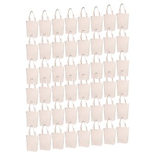 Simpli-Magic Canvas Tote Bags, 13"x15", Pack of 50, Natural