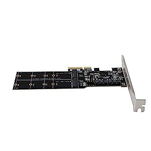 4in1 Dual M.2 NGFF (B Key) SSD+ Dual SATAIII 6G SSD/HDD to PCI Express 4X Converter Adapter with Low Profile Bracket for Desktop PC