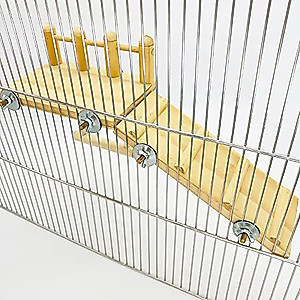 Parrot Climbing Ladder, Bird Wooden Playground with Climbing Ladder Stand, Parrot Play Stand, Bird Swing for Green Cheeks, Small Lovebirds, Goldens, Hamsters, Bird Cage Chew Toy Set