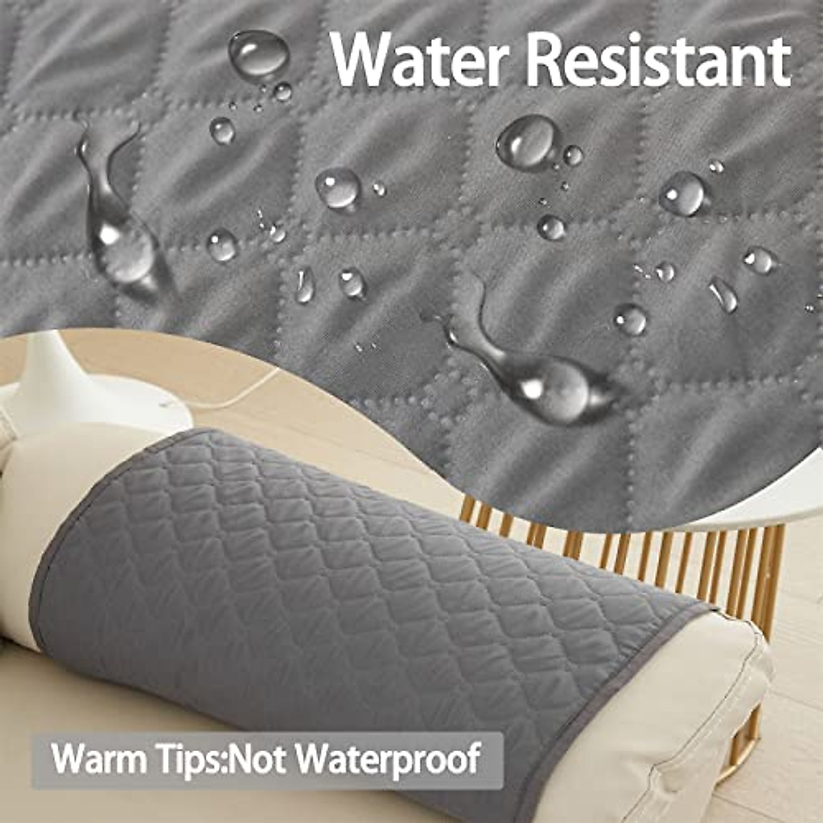 EXTLEZSA Sofa Armrest Cover, Headrest Cover for Recliner Chair Arm Cover,Armchair Slipcover Nonslip Quilted Furniture Protector for Pets Leather Sofa Couch (Dark Gray,1 Person (Set of 3))