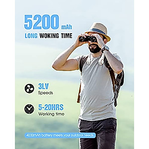 Bladeless Neck Fan, Portable Fan Rechargeable, Personal Fan, Hands Free Around the Neck Fan, 3 Speeds 4000mAh Battery Operated Wearable Cooling USB Hanging Neck Fan for Office, Travel, Outdoor