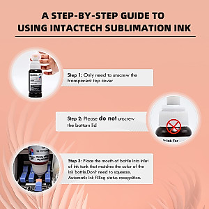 IN INTACTECH Black Sublimation Ink Refill for EcoTank Supertank Printers ET-2720 ET-15000 ET-4700 ET-2760 ET-3760 ET-4760 ET-2700 ET-2750 ET-4750 / 200ML / Anti-UV/Upgrade Version/ICC Free
