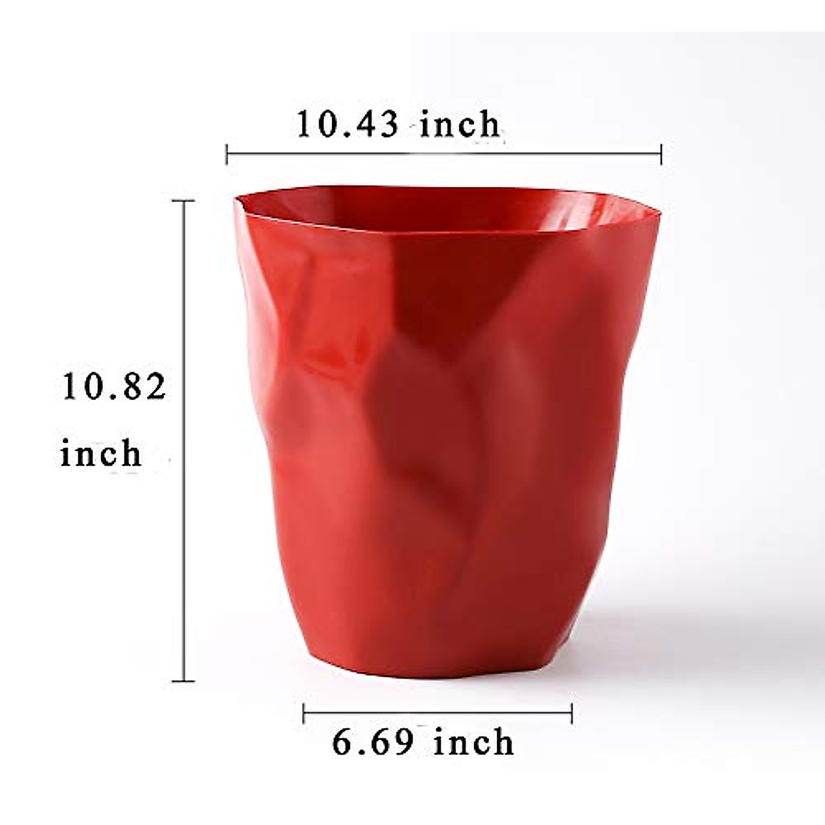 Peacewish Square Red Trash Can Wastebasket, Garbage Container Bin for Bathrooms, Powder Rooms, Kitchens, Home Offices (red, Pack of 1)