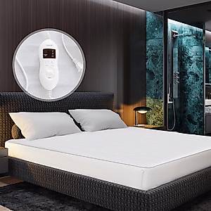 S AFSTAR Heated Mattress Pad, 75”x54” Full Size Electric Mattress Pad w/8 Temperature, 4 Mode Timing, Single Controller, ETL Certification, Overheat Protection, Electric Heating Bed Toppers Bed Warmer