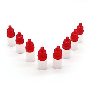 Ewanda store 50pcs Empty Eye Dropper Bottles 5ml Plastic Squeezable Dropper Bottles Eye Liquid Dropper Dropping Bottles(Red Cap)