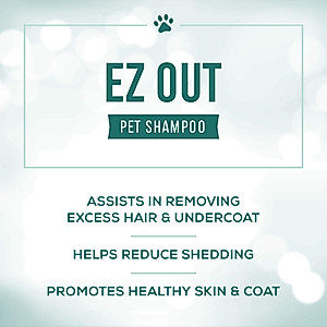 Nature's Specialties EZ Out Deshedding Ultra Concentrated Dog Shampoo for Pets, Makes up to 4 Gallons, Natural Choice for Professional Groomers, Removes Unwanted Hair, Made in USA, 32 oz